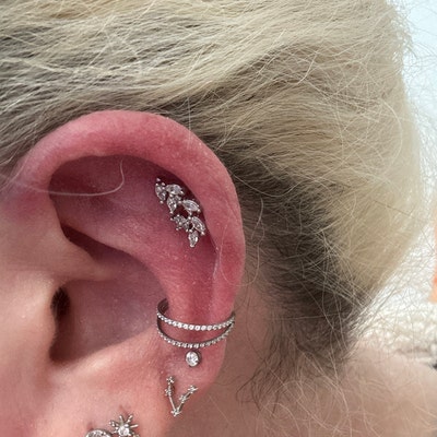 16g Star Rook Earring Whimsigoth Sparkly Daith Piercing Cartilage Star ...