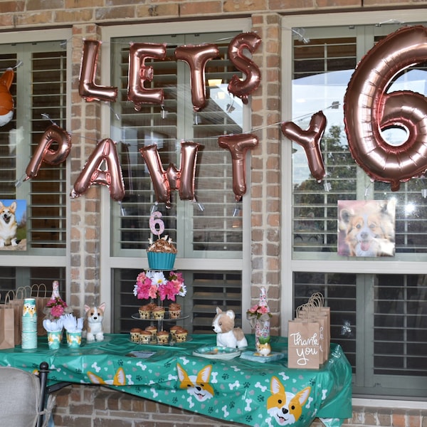 Lets Pawty Balloons | Dog Puppy Birthday Party Decoration | Puppy ...