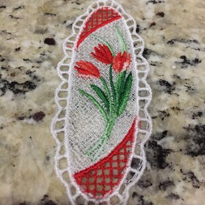 FSL Floral Bookmark Machine Embroidery Design Ornament Free Standing ...