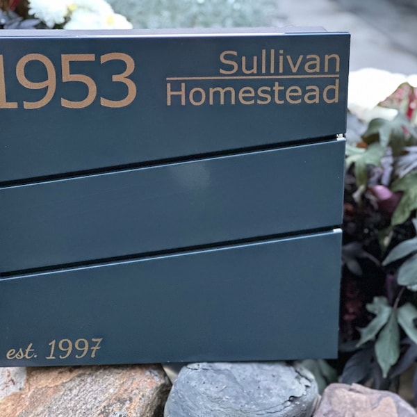 Personalized Anthracite Grey Letterbox, Modern Wall-mounted Mailbox ...
