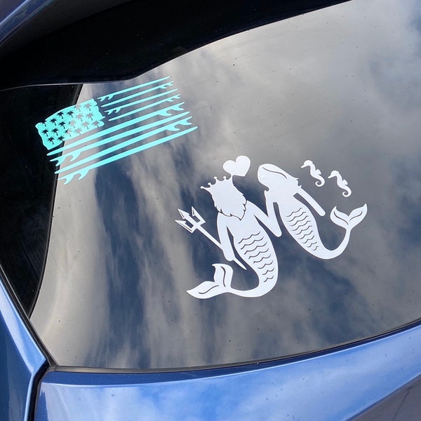 Surfboard Flag Decal, Surfs Up, Surfboard Sticker, Beachy Car Decal ...
