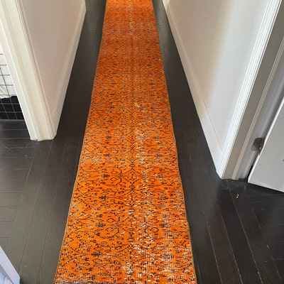 Extra Long Brown Runner, Vintage Hallway Runner, Boho Stairway Runner ...