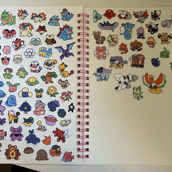 152-251 Mini Poke Stickers | All Gen 2 Johto Mons | Die-cut Waterproof ...