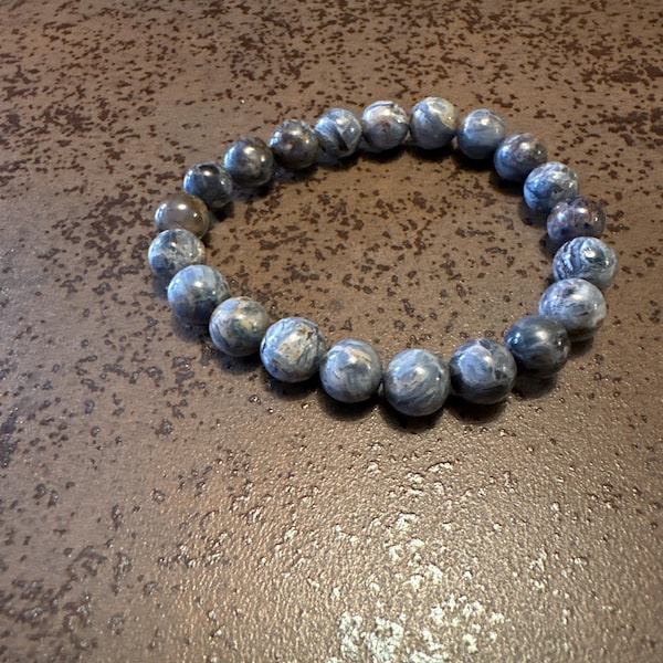 Natural Iolite Beaded Bracelet in 6 to 9MM Custom Length Handmade ...