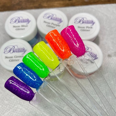 Neon Glitter Collection Acrylic Dip Powder - Etsy