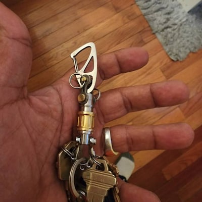 KYLINK Omega Double Shackle EDC Carabiner Keychain Key Ring With Brass ...