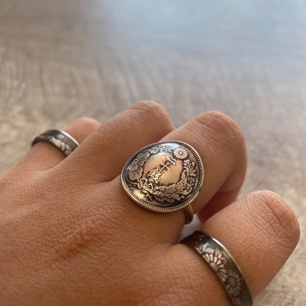 Irish Coin Ring, Celtic Jewelry, STERLING SILVER Band, Eire, Coin ...