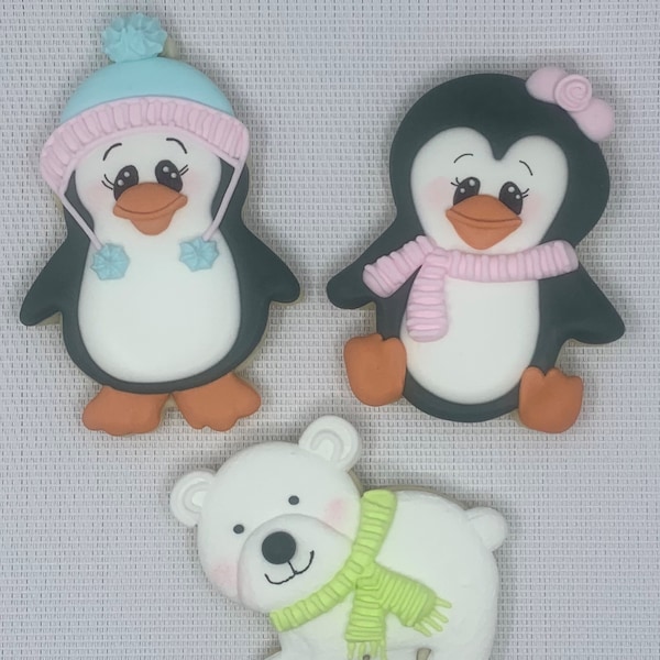 Penguin #2 With S Stocking Cap Cookie Cutter and Fondant Cutter and ...