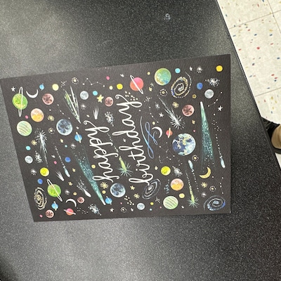 Outer Space Birthday Card - Etsy