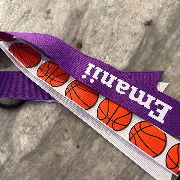 Custom Personalized Sports Team Ribbon, Ponytail Hair Ties, Streamer ...
