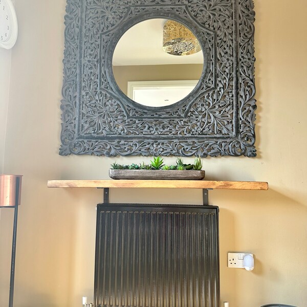 Rustic Radiator Shelf: Solid Wood / Handmade / Hallway Table / Radiator ...