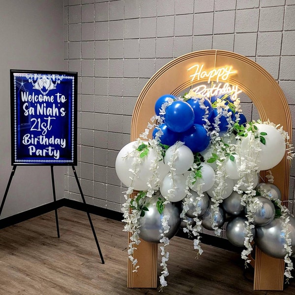 2 Piece Set, 1 Half Round Arch Backdrop With Removable Shelves Folding ...