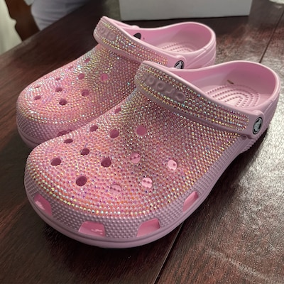Slip on Clogs Custom Light Pink Fully Blinged Shoes Kritters Kreations ...