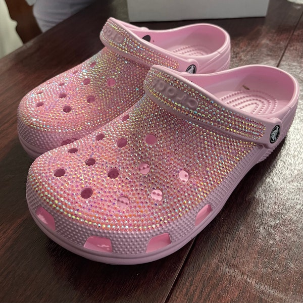 Slip on Clogs Custom Rhinestone Black Galaxy Fully Blinged Shoes ...