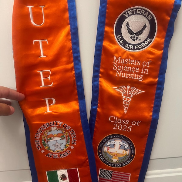 Graduation Sash Pageant Sash Your School Logo Graduation Sash ...