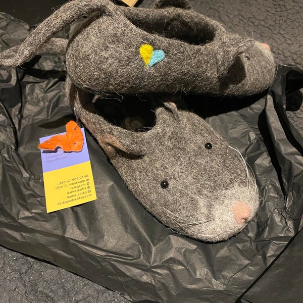 Goat Exclusive Slippers, Farm Animals, Custom Handmade Felt Wool Flat ...