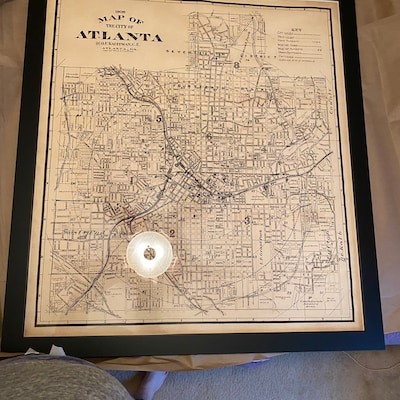 Map of Atlanta, Old Map Restored, Archival Fine Print, Vintage Map ...
