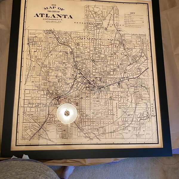 Map of Atlanta, Old Map Restored, Archival Fine Print, Vintage Map ...