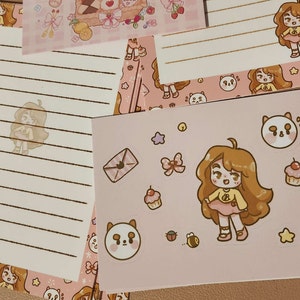 Cherry Kitty Stickers Cute Pink Cat Deco Sticker Sheet Sakura - Etsy