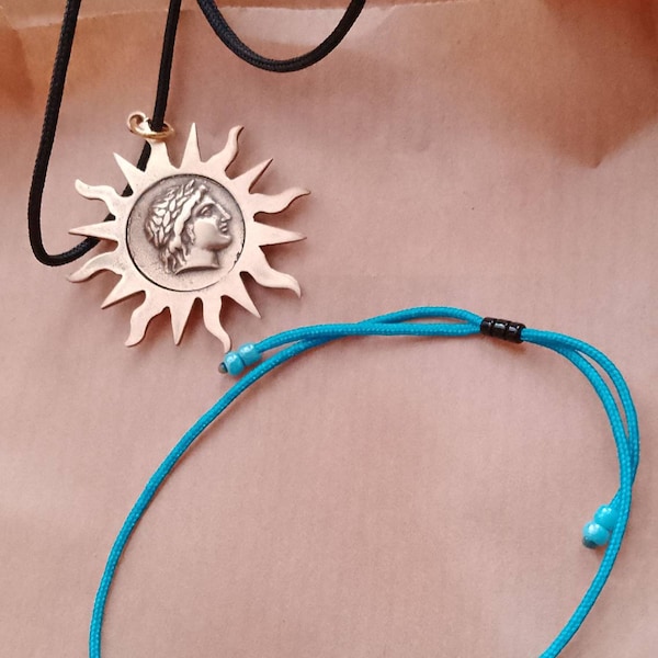 Zeus Lycaeus and God Pan Silver Coin Pendant Necklace, Arcadian Coin ...