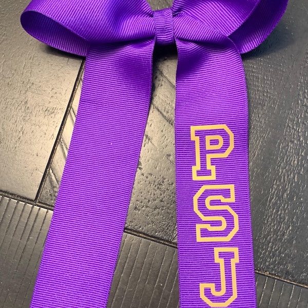 Cheer Game Day Long Tail Hair Bow, Personalized With Your Team Colors ...