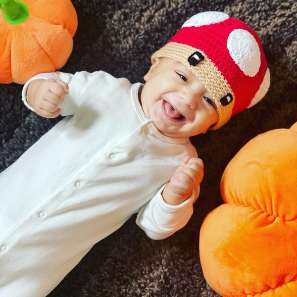 Mario Mushroom Inspired Childrens Hat! Hand Crocheted Toadstool Hat ...