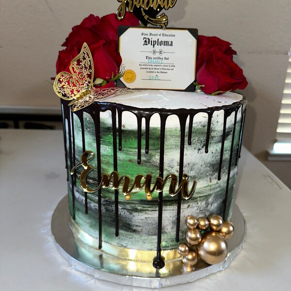 Cursive - Acrylic Custom Cake Name Tags, Cake Charms, Place Cards for ...