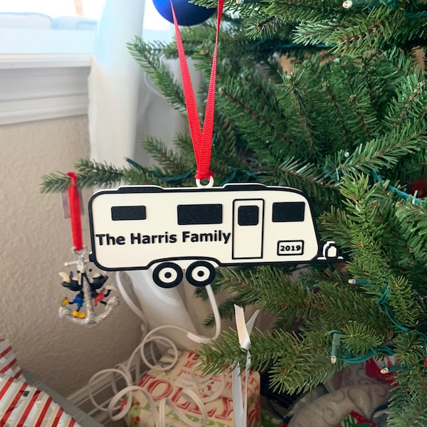 Travel Trailer, Personalized Camper Ornament, Camping Gift - Etsy