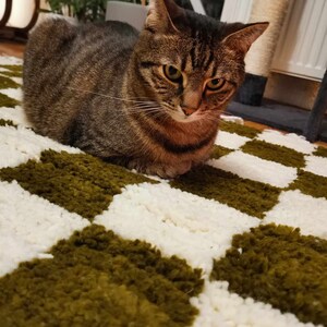 Brown and White Checkered Rug, Moroccan Berber Checkered Rug, Checkered ...