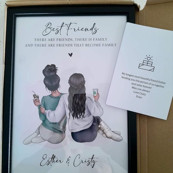 Personalised Best Friend Print, Friendship Keepsake, Best Friend Gift ...