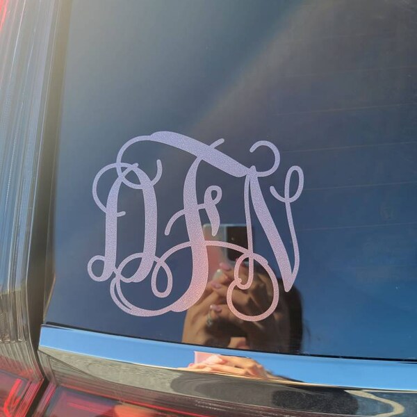 Monogram Car Decal / Car Decal / Script Monogram / Vinyl Monogram ...