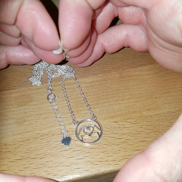 Hand Gesture Necklace - Sign Language Necklace - Peace Sign - Heart ...