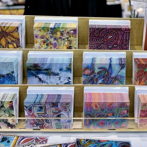 Counter Top Retail Card Display Stand With 3-tiers of Shelves 7.625 ...