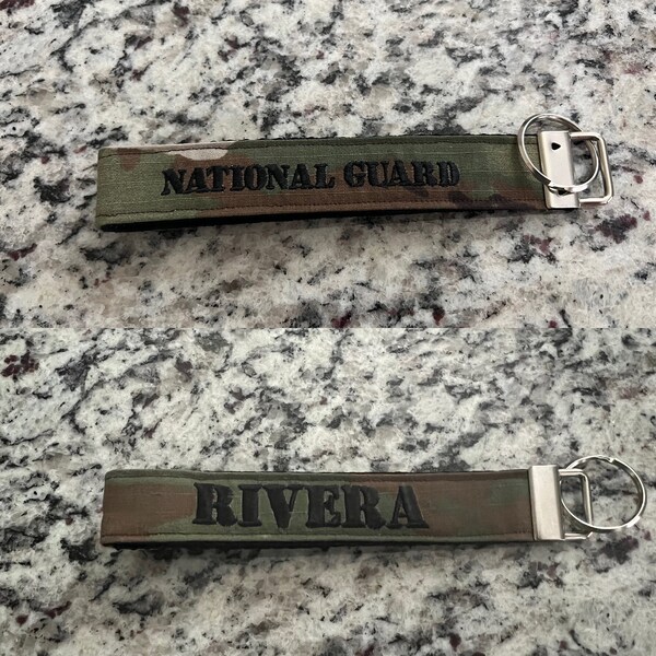 Military Wristlet, Initial Keychain Army, Navy, Air Force, Marine Name ...