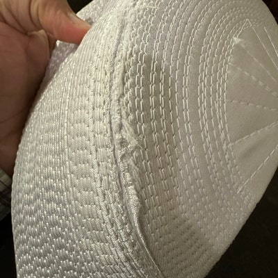 White Pakistani-style Round Entricately Rigid Embroidered Muslim Kufi ...