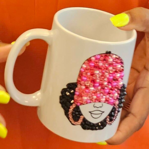 Mug, Bling Mug, Cup, Rhinestone Mug, Glass Rhinestones, Ceramic Mug ...