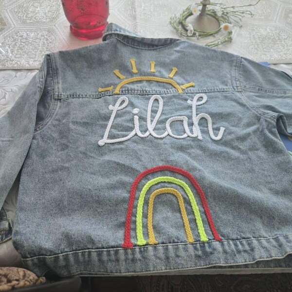 Personalized Kids Name Jean Jacket, Custom Girls Toddler Name Letter ...