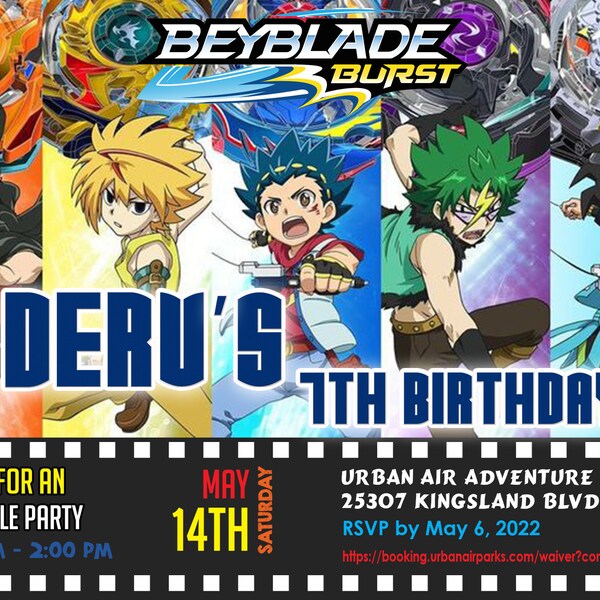 Beyblade Birthday Invitation: Personalized Digital Invite - Etsy
