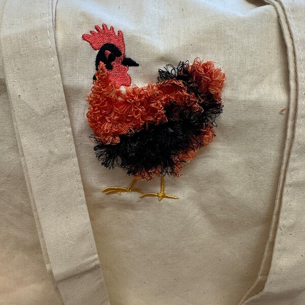 Chicken Fringed Fluffy Chenille Farm Bird Small Machine Embroidery ...