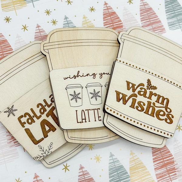 Christmas Gift Card Holder Coffee Gift Card Holder Laser File Paper Cup ...