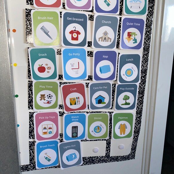 Editable Daily Kids Routine Cards I Toddler Visual Routine I Morning ...