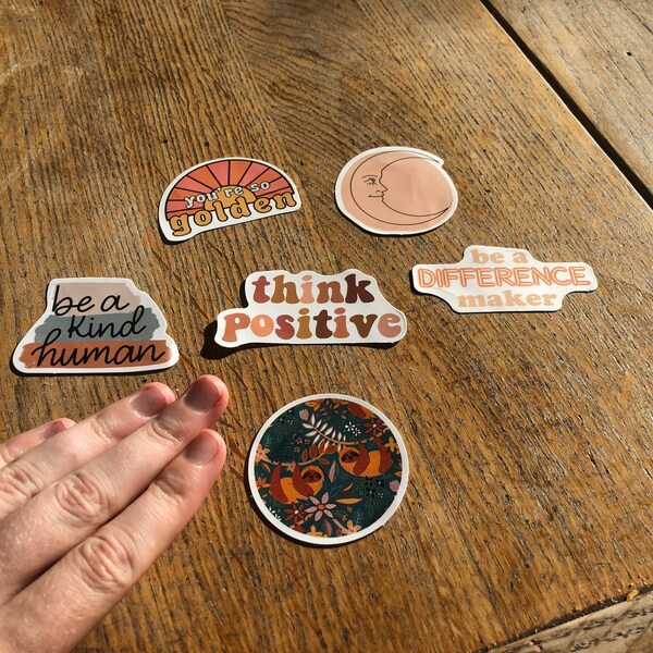 25/50 Vinyl Neutral Stickers, Die Cut Decal Set, Waterproof Reusable ...