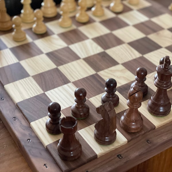 Handmade Wooden Chess Board Walnut and Chestnut Wood, Custom Made ...