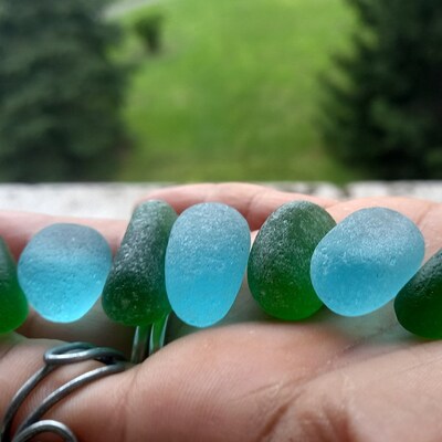 Aqua Blue Sea Glass Blue Aqua 22-27mm Tumbled Glass Blue Sea - Etsy