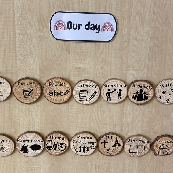 Log Slice Visual Timetable ( Natural Classroom Resources ) - Etsy