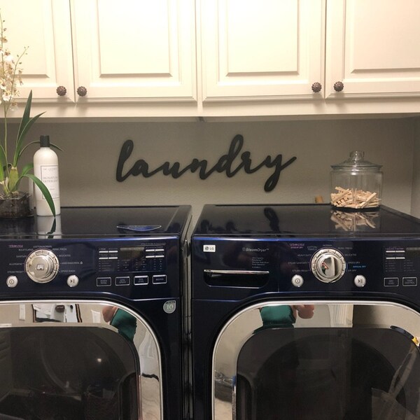 Laundry Word Cutout | Wooden Letters | Laundry Sign - Etsy