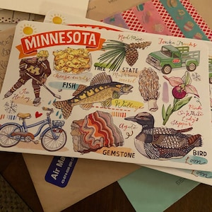 Minnesota State Postcard. - Etsy