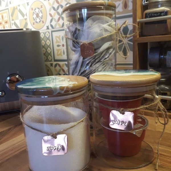 Set of Kilner / Mason Jar Labels/tags, Personalised, Handstamped ...