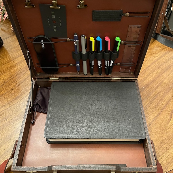 Wood Briefcase for Writers. Handmade With Walnut and Leather. Carry ...