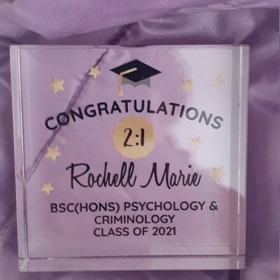 Personalised Congratulations Graduation Large Crystal Token in - Etsy